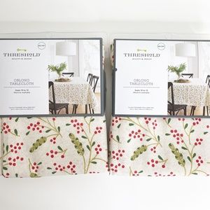 Threshold | Dining | Threshold Christmas Holly Berry Oblong Tablecloth ...